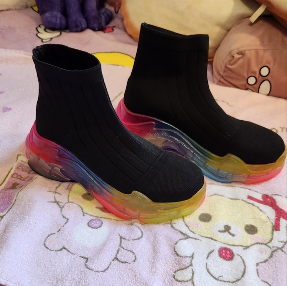 Cape Robbin | Shoes | Cape Robbin Black Rainbow Tube Shoes Womens 8 ...